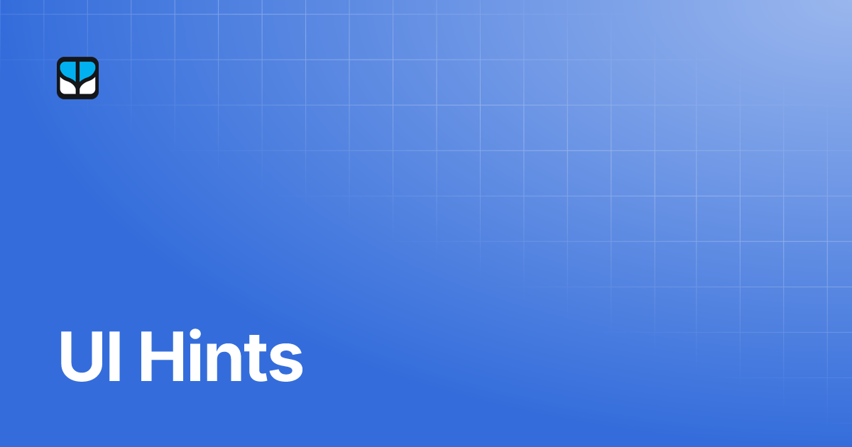 UI Hints | Elsa 3