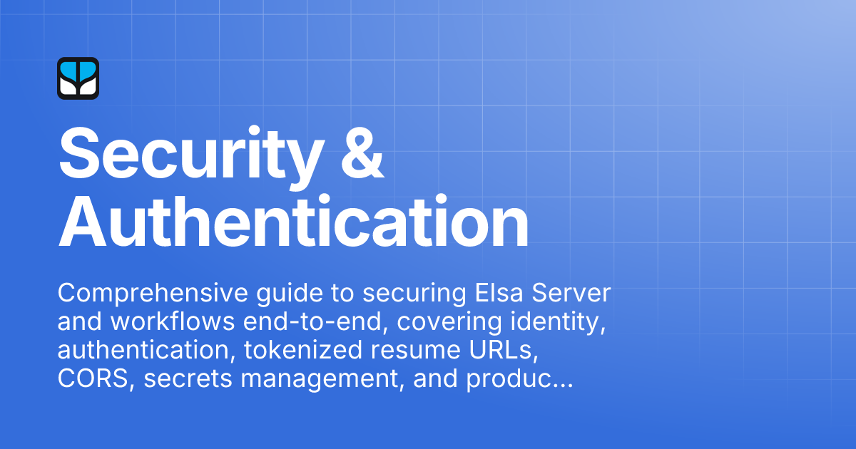 Security & Authentication | Elsa 3